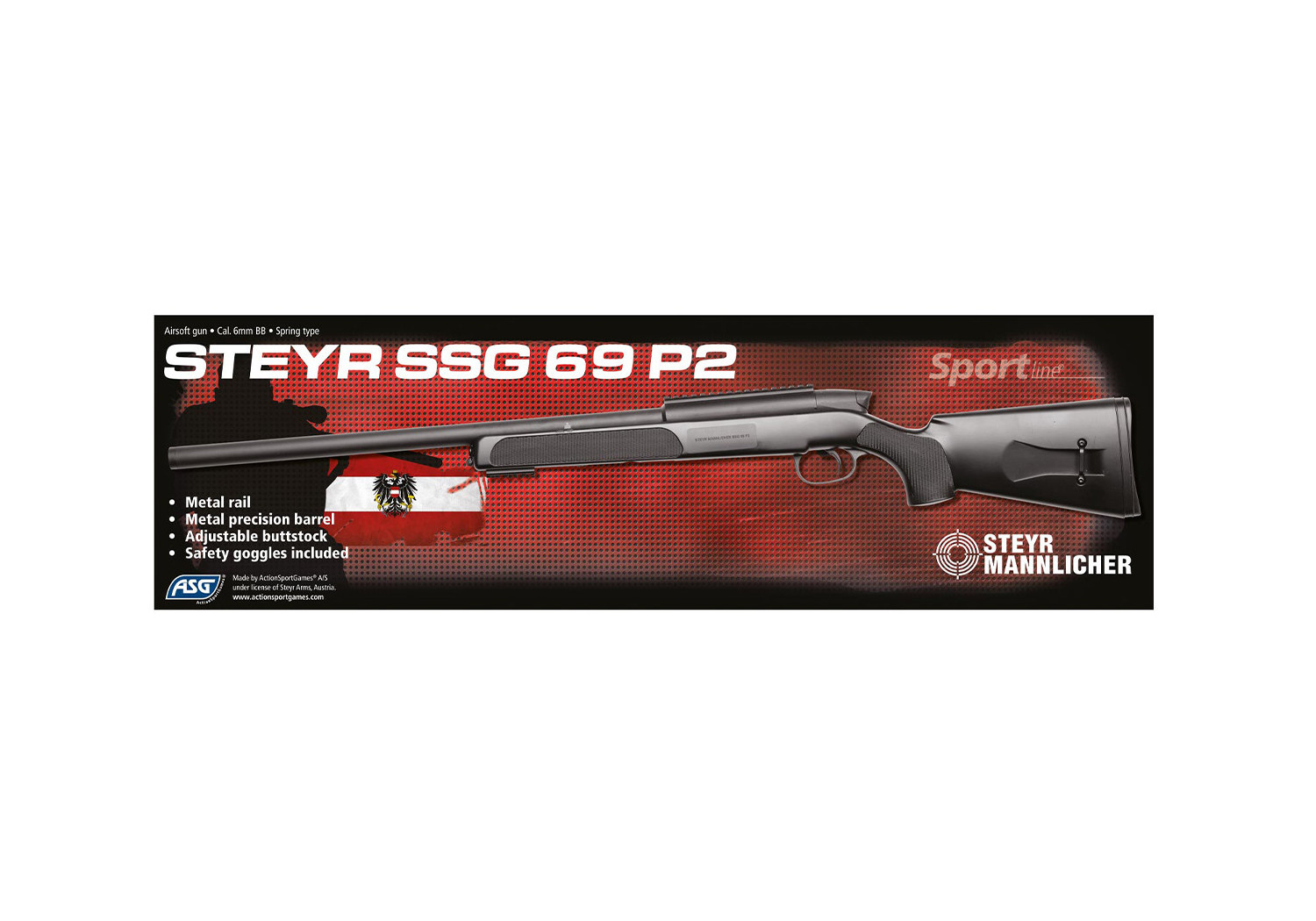 Fusil SNIPER STEYR SSG 69 P2 SL SPRING ASG BLACK
